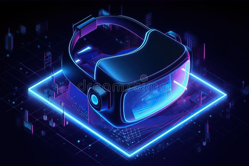 Concept of Virtual or Augmented Reality with Virtual Reality Glasses ...