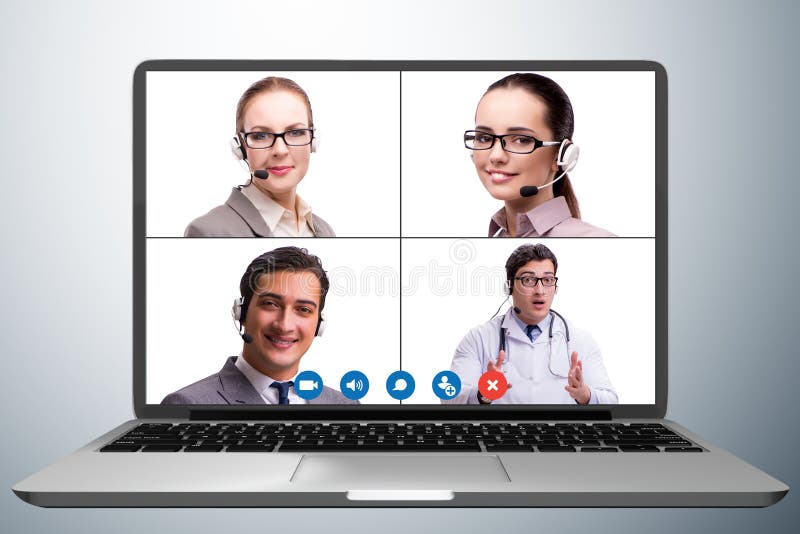 Concept of Virtual Collaboration through Videoconferencing Stock Photo ...
