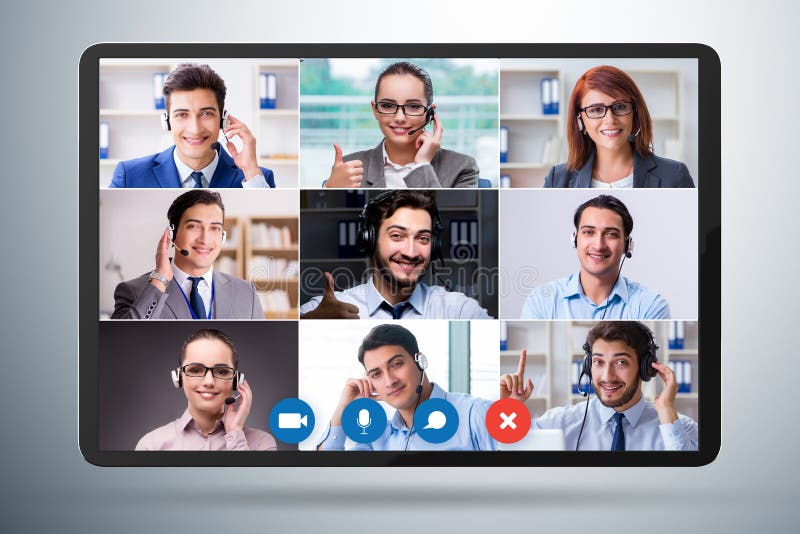 Concept of Virtual Collaboration through Videoconferencing Stock Photo ...