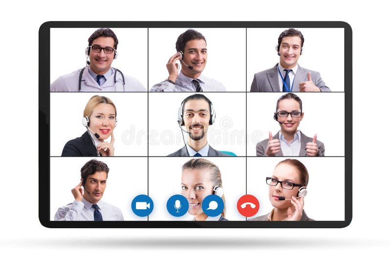 Concept of Virtual Collaboration through Videoconferencing Stock Image ...
