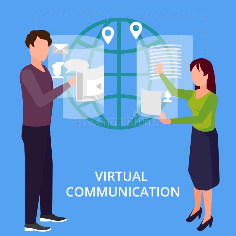 Virtual Communication by E-mail Stock Vector - Illustration of coding ...