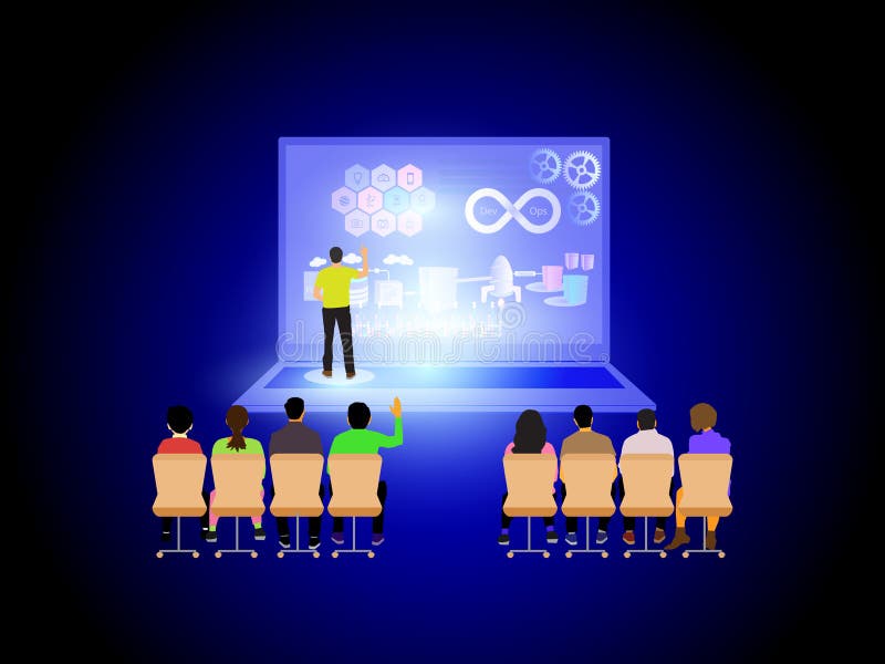 Concept of Virtual Online Classes Stock Vector - Illustration of movie ...