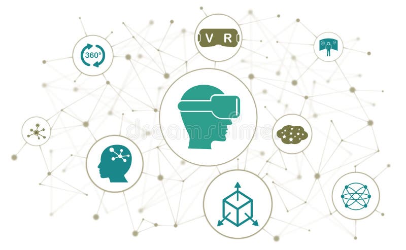 Concept of virtual reality stock illustration. Illustration of tech ...