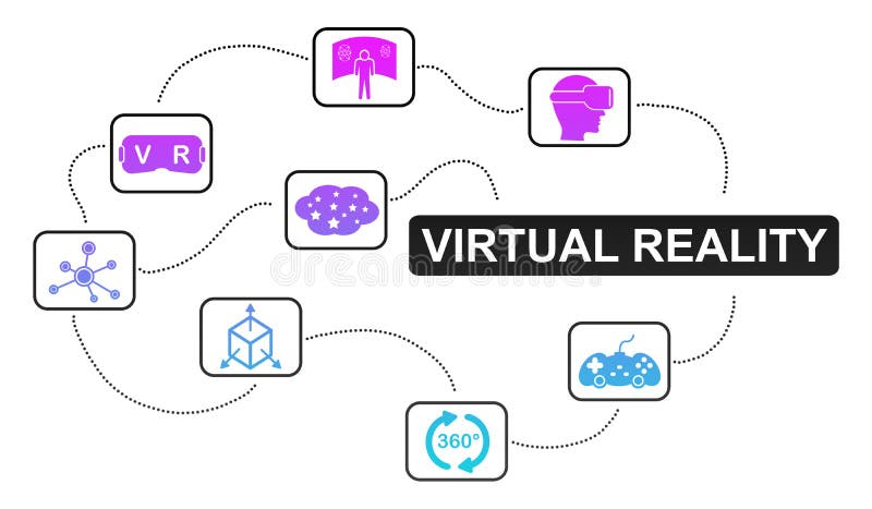 Concept of virtual reality stock illustration. Illustration of abstract ...