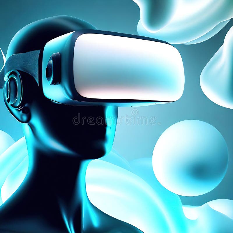 Concept of Virtual Reality Technology with Liquid Shapes with ...
