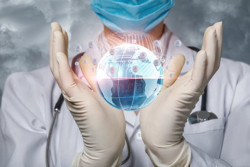 The Concept of Virus Research in the World Stock Image - Image of ...