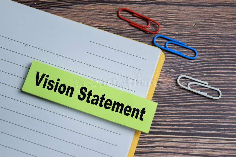 Concept of Vision Statement Write on Sticky Notes Isolated on Wooden ...
