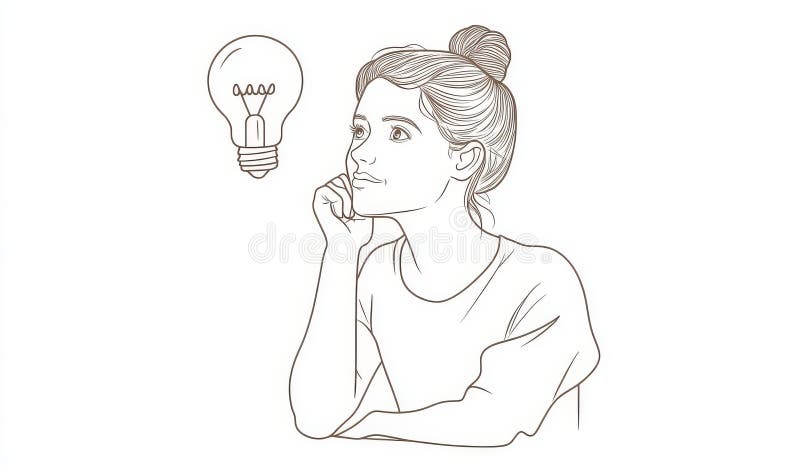 Thinking Person Line Drawing Stock Illustrations – 6,809 Thinking ...