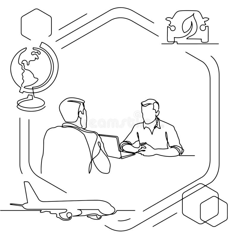 Concept Visualization Line Icon Drawing of Business Infographics Stock ...