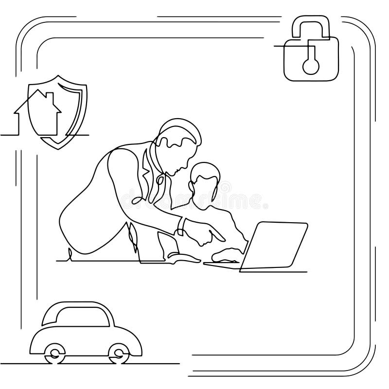 Continuous Drawing Contacts Stock Illustrations – 81 Continuous Drawing ...