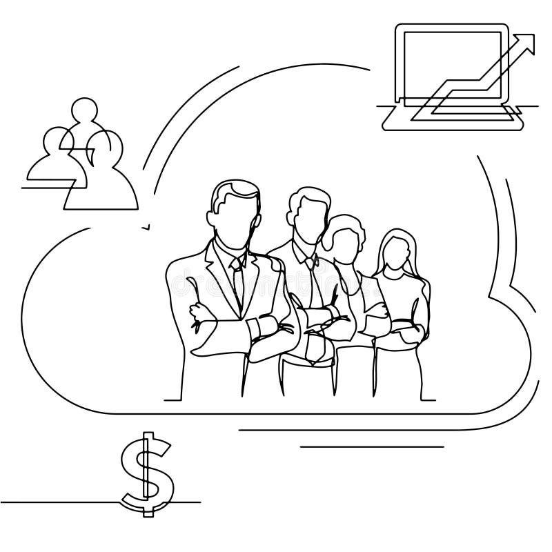 Concept Visualization Line Icon Drawing of Business Infographics Stock ...