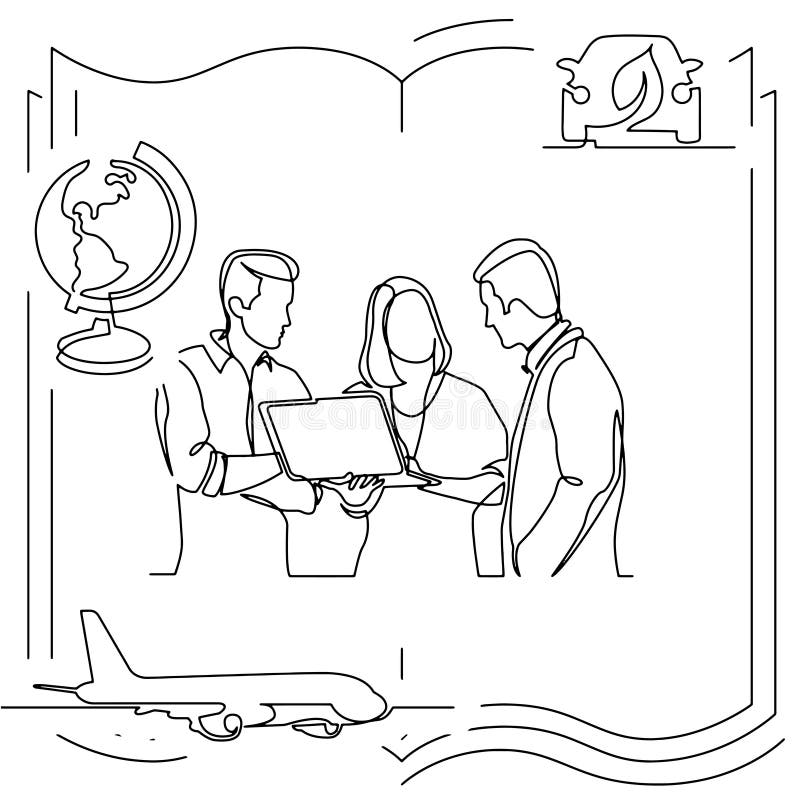 Continuous Drawing Contacts Stock Illustrations – 81 Continuous Drawing ...