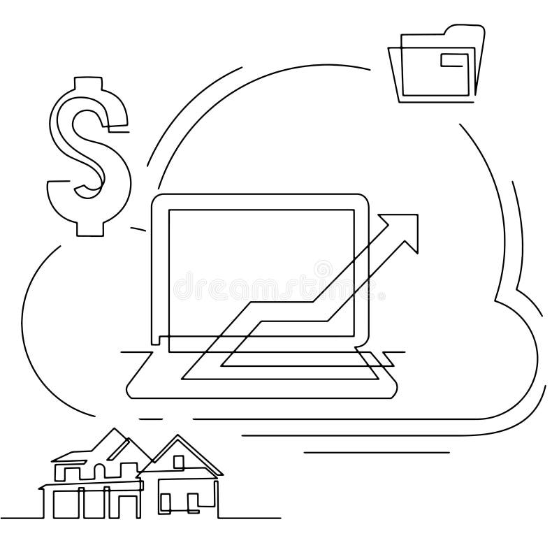 Concept Visualization Line Icon Drawing of Business Infographics Stock ...