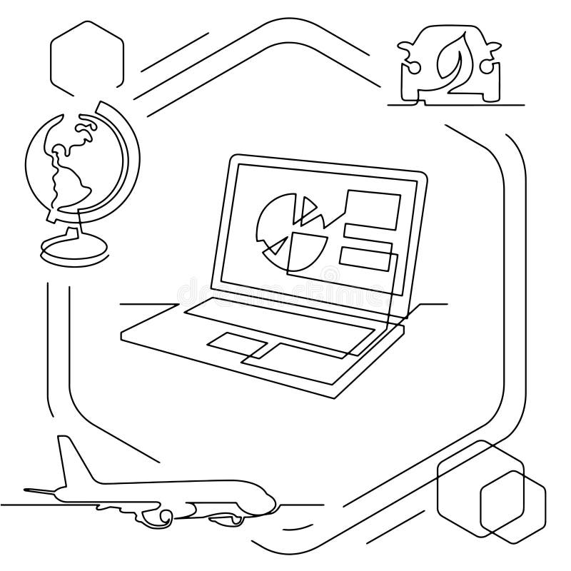 Concept Visualization Line Icon Drawing of Business Infographics Stock ...