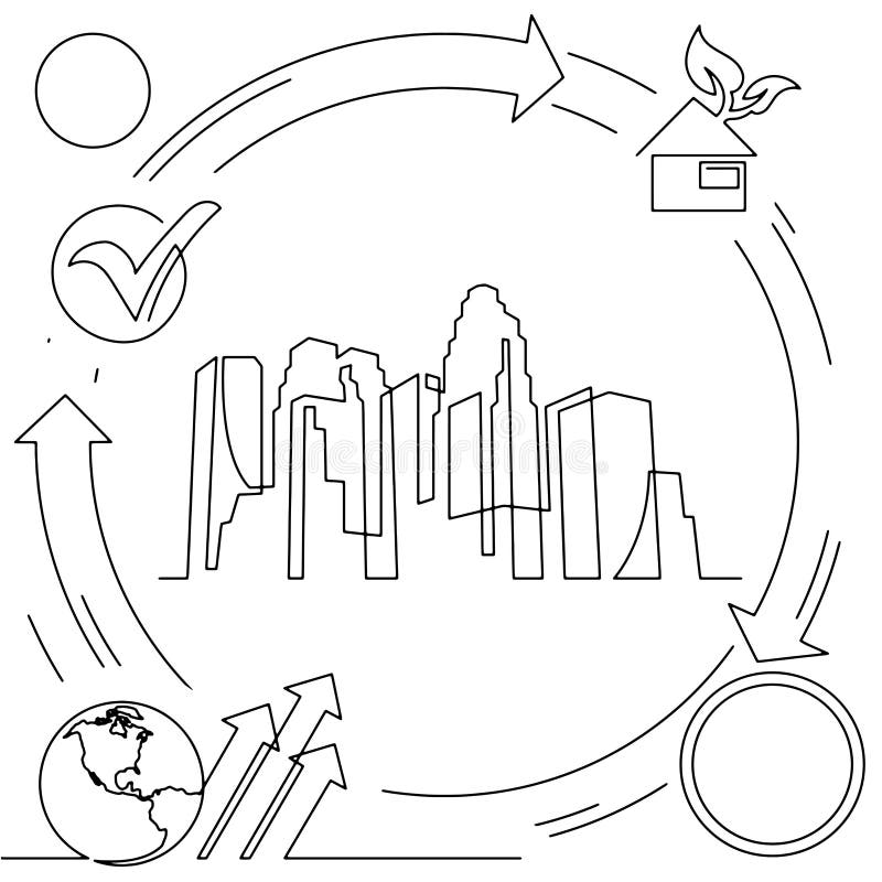 Concept Visualization Line Icon Drawing of Business Infographics Stock ...