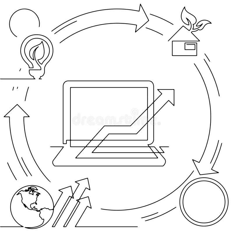 Concept Visualization Line Icon Drawing of Business Infographics Stock ...