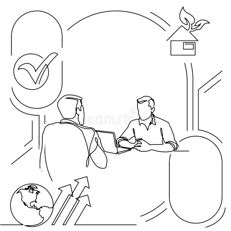 Concept Visualization Line Icon Drawing of Business Infographics Stock ...