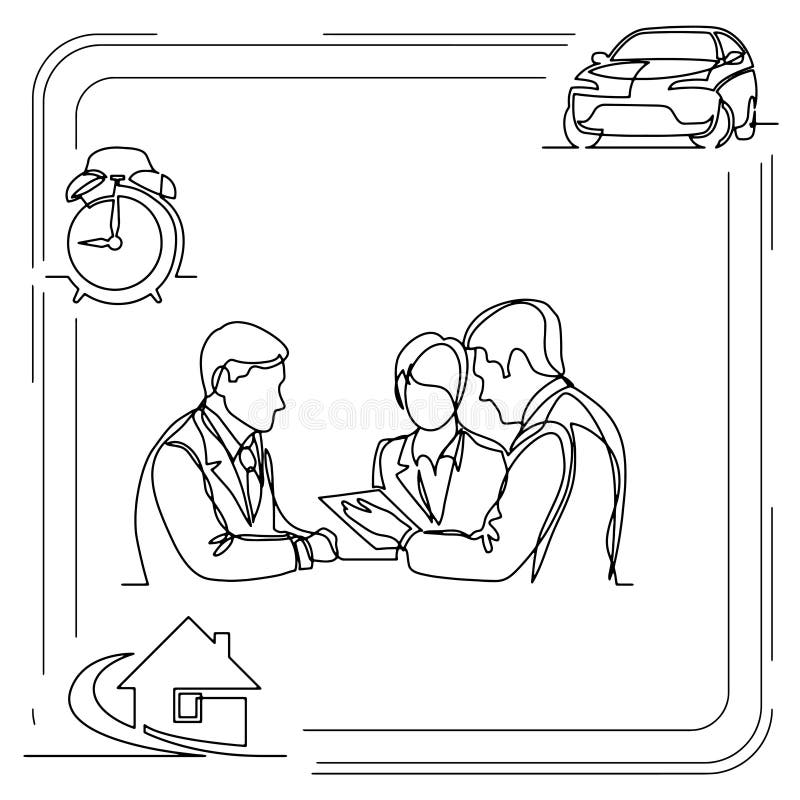 Concept Visualization Line Icon Drawing of Business Infographics Stock ...