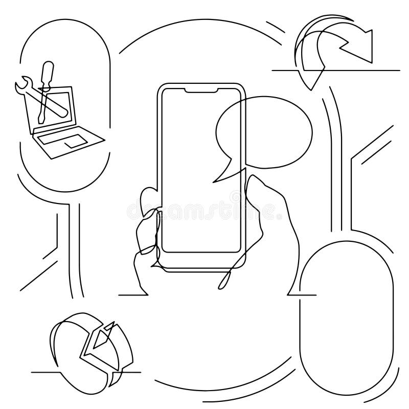 Concept Visualization Line Icon Drawing of Business Infographics Stock ...