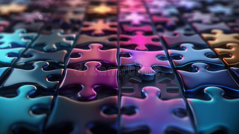 Jigsaw Puzzle Concept Merging with Mind, Illustrating Problem-Solving ...