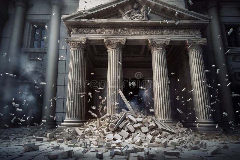 Concept Visually Portrays the Concept of a Banking Collapse ...