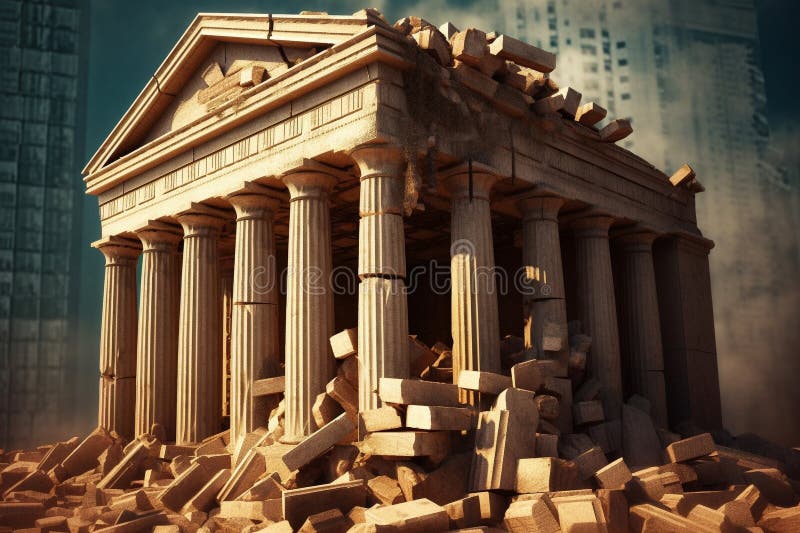Concept Visually Portrays the Concept of a Banking Collapse ...