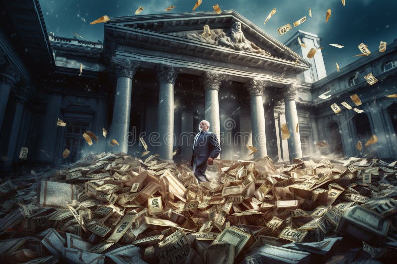 Concept Visually Portrays the Concept of a Banking Collapse ...