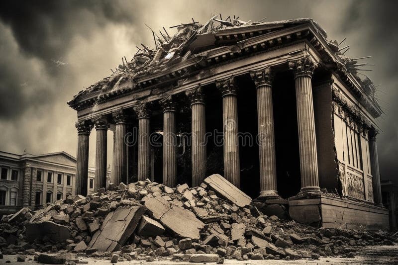 Concept Visually Portrays the Concept of a Banking Collapse ...