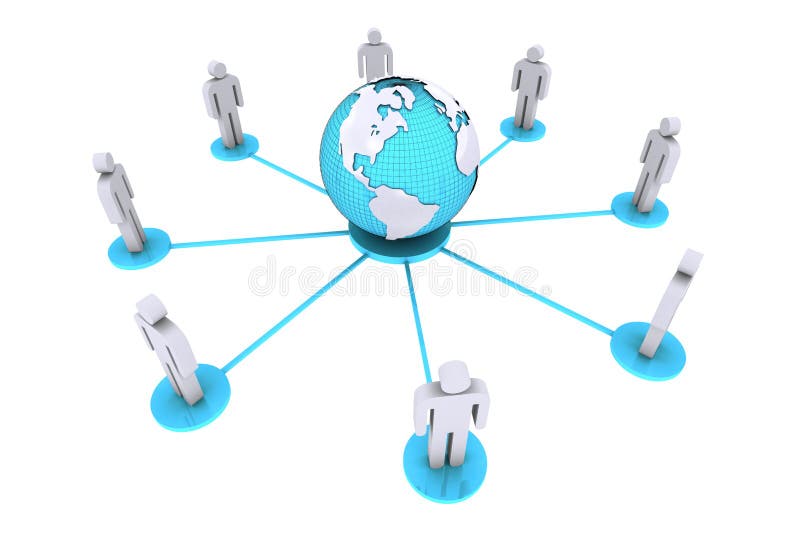 Concept Voor Menselijke Verbinding Rond Wereld Stock Illustratie ...