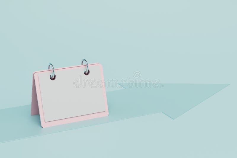 The Concept of Waiting for a Certain Date. Flip Calendar and Arrow on a ...