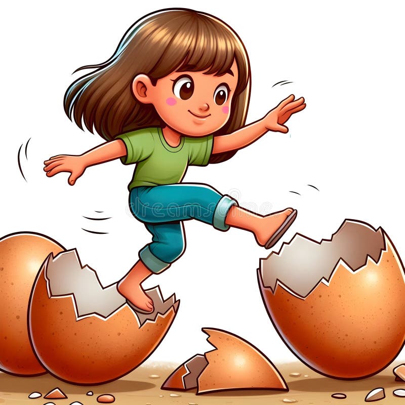 Concept: Walking on Eggshells (cartoon Illustration) Stock Illustration ...