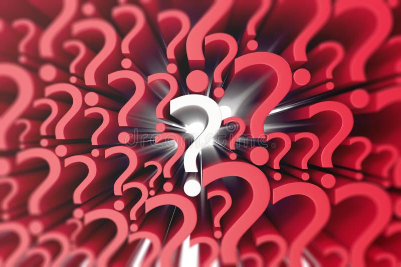 Concept Wall Question Marks, a Front View, with the Effect Depth of ...