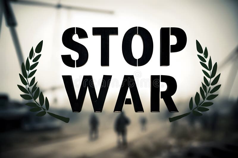 A Concept Wallpaper with Stop War Banner Stock Illustration ...