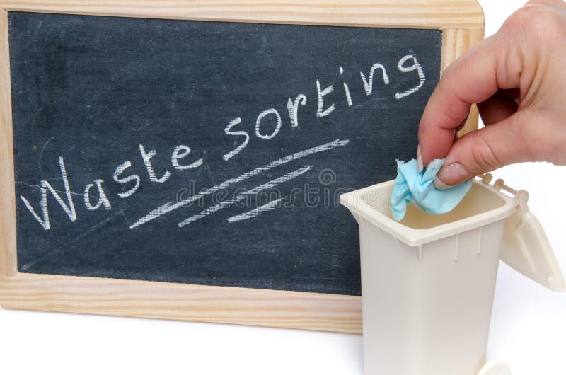 Concept about Waste Sorting with a Trash Can Stock Photo - Image of ...