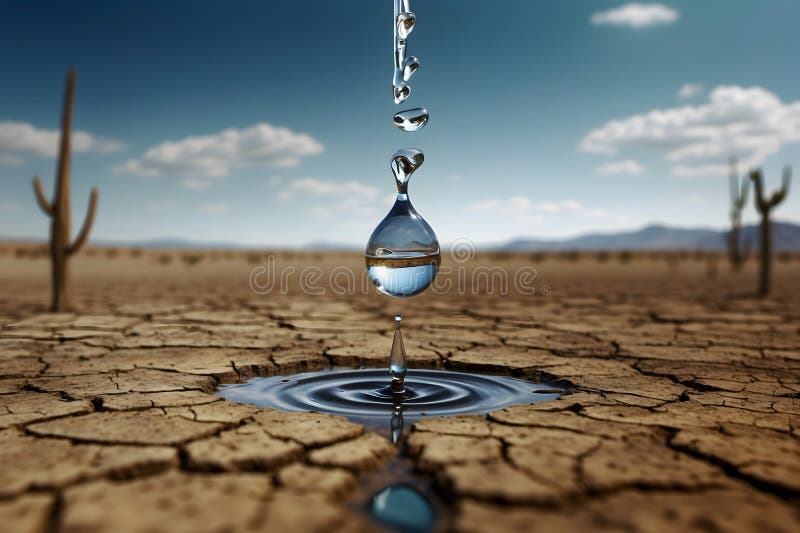 A Concept of Water Crisis and Climate Changes Stock Photo - Image of ...