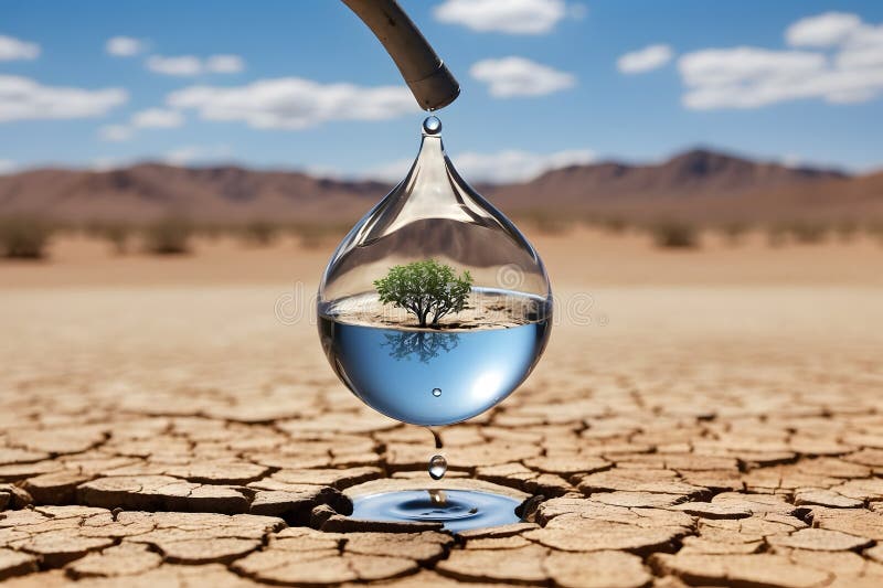 A Concept of Water Crisis and Climate Changes Stock Image - Image of ...