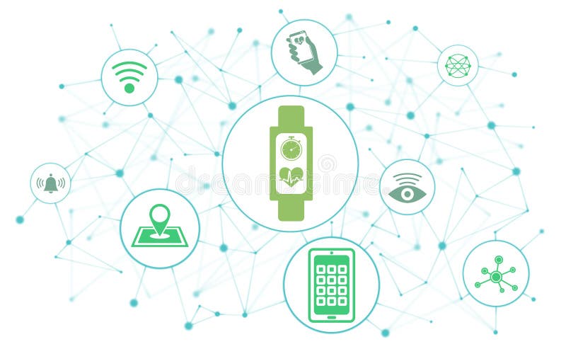 Wearable Technology Concept on a Smartphone Stock Photo - Image of ...