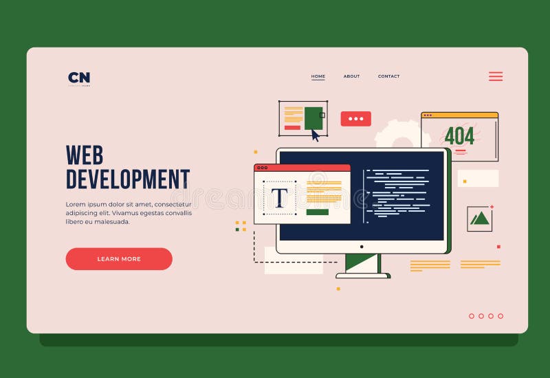 Concept Of Web Development Programming And Coding Elements Of