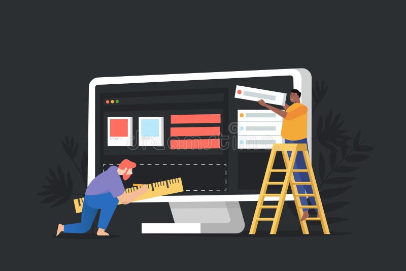 Concept Website Under Construction, Web Page Building Process. Modern ...
