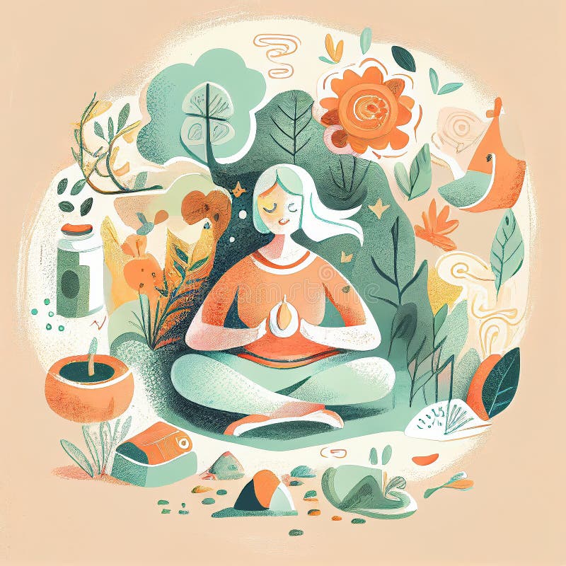 Concept of Wellness, Wellbeing, Illustration Stock Illustration ...