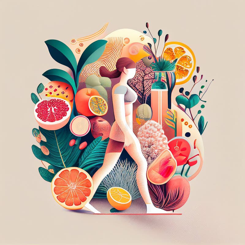 Concept of Wellness, Wellbeing, Illustration Stock Illustration ...