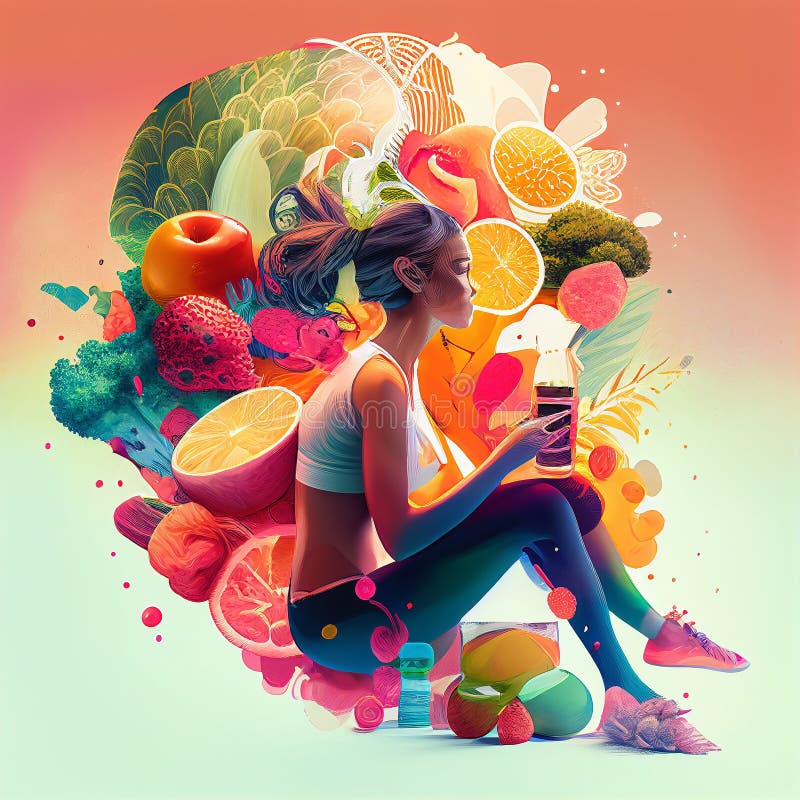 Concept of Wellness, Wellbeing, Illustration Stock Illustration ...