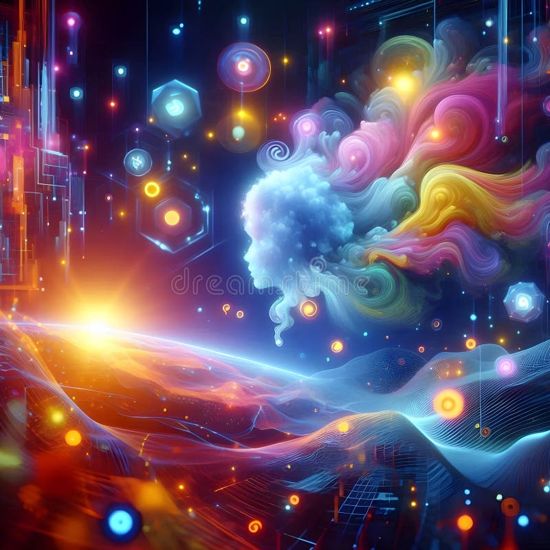 A Concept Where AI is Depicted As a Glowing, Fluid Entity that ...