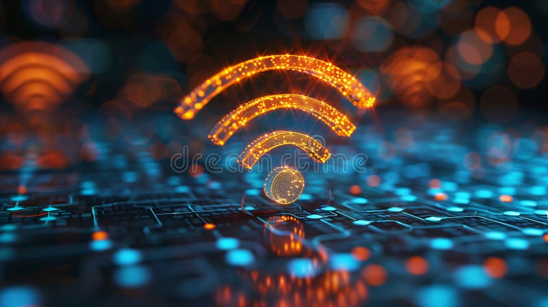 Concept of WI-FI 6 Data Wireless Transfer Modern Protocol. WiFi 6 ...