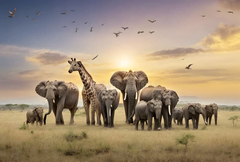 A Concept of Wild Animals Conservation Stock Photo - Image of ...