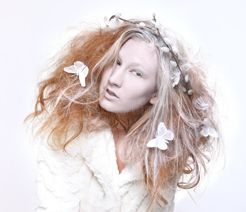 Concept of a Woman in Elaborate Make Up and Hair Stock Image - Image of ...