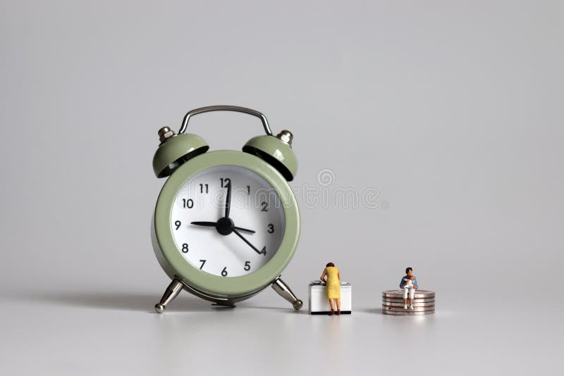 The Concept of Women in Time Poverty. Stock Image - Image of clock ...