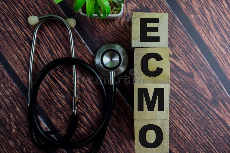 Concept of the Wooden Cubes with the Word Ecmo on Wooden Background ...