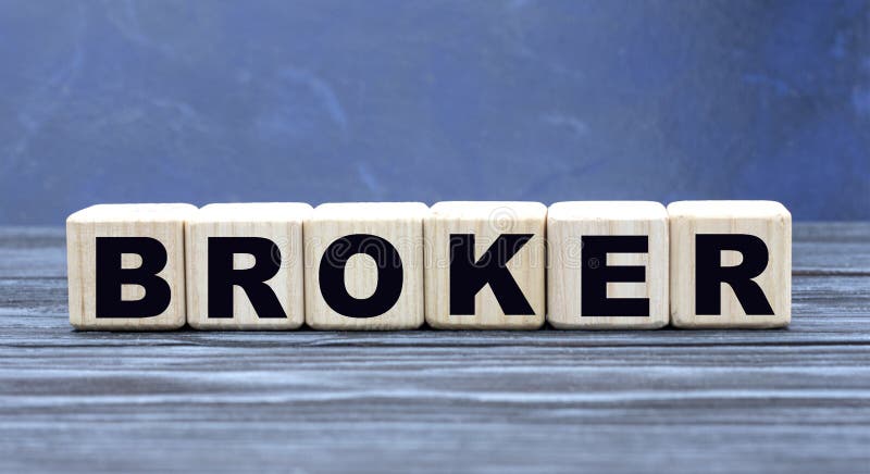 Concept Word Broker on Cubes on a Blue Background Stock Image - Image ...