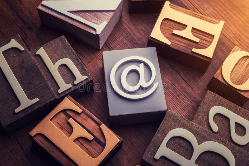 Concept Word Forming on Wooden E-mail Symbol Stock Illustration ...
